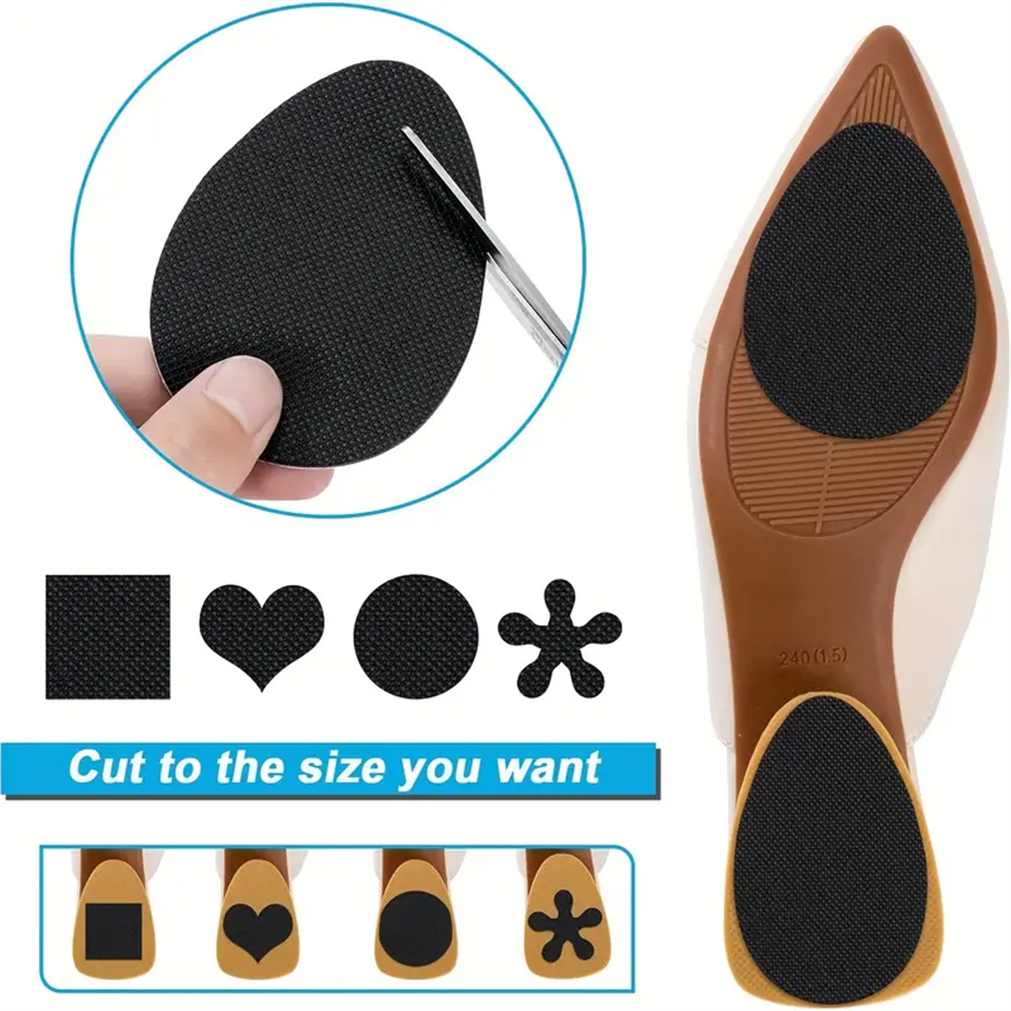 2 Self-Adhesive Anti-Slip Stick on Shoe Grip Pads Non-Slip Rubber Sole ...