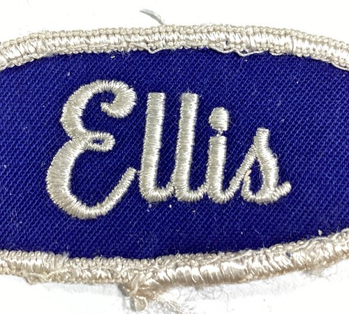 Ellis Cloth Cursive Name Patch Vtg 1960s Uniform Shirt RARE VHTF Bronx ...