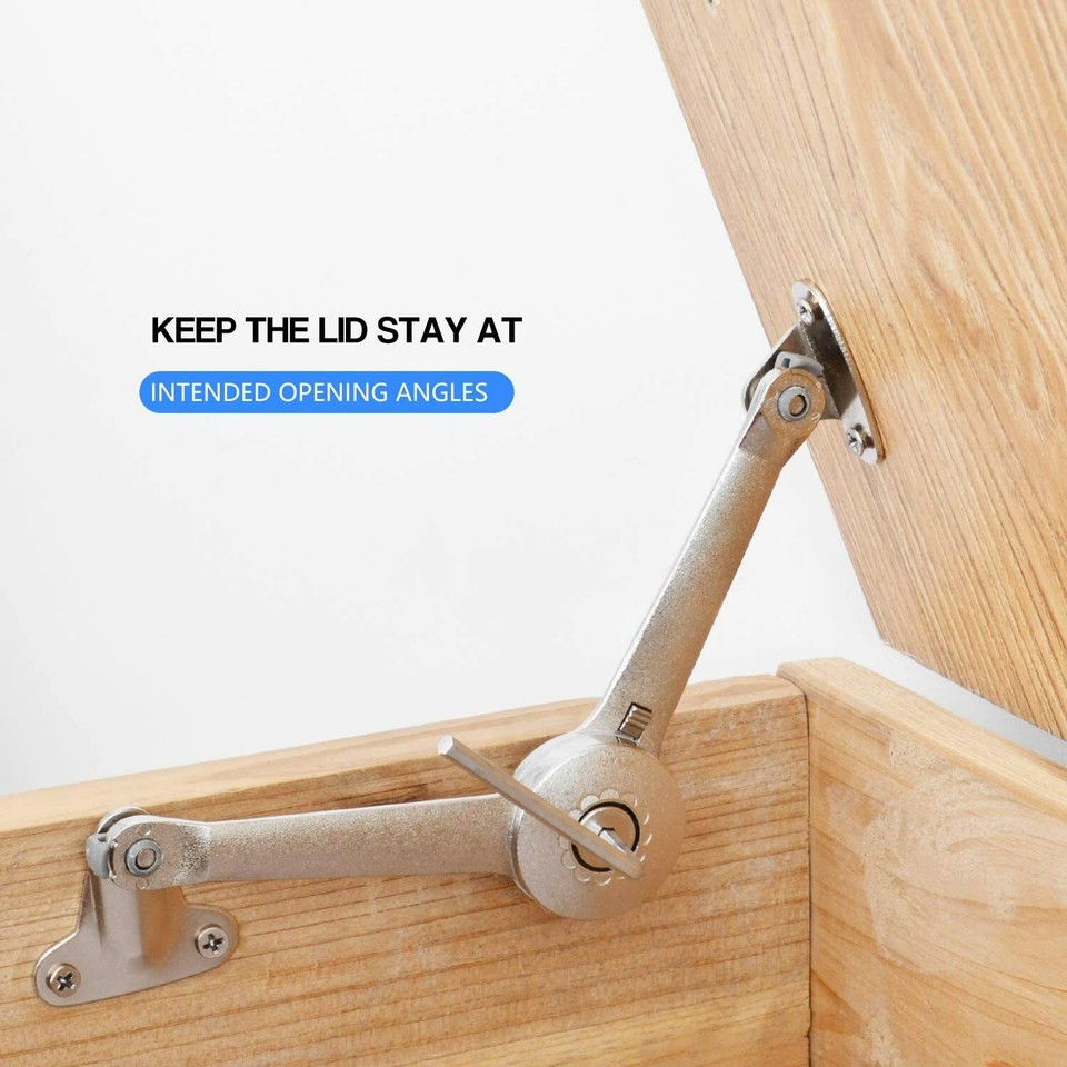 1Pair Lid Support Hinge Random Angle Lid Flap Stays for Cabinet Chest ...