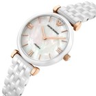 EMPORIO ARMANI WOMENS WATCH CERAMIC WHTE STRAP & WHITE DIAL GENUINE ...