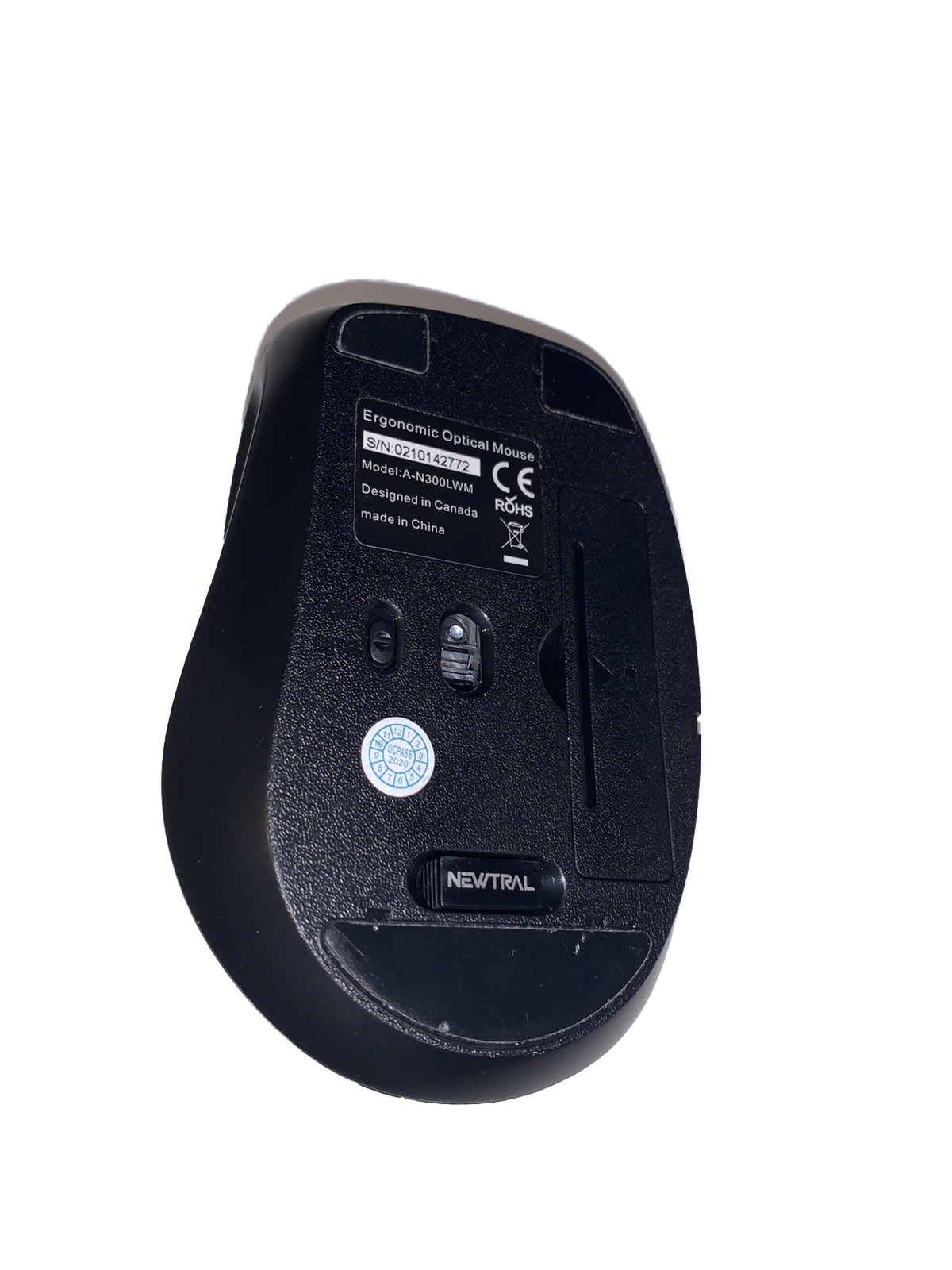 NEWTRAL 3 Mouse Medium Black Ergonomic Left Handed 6-Button Wireless ...