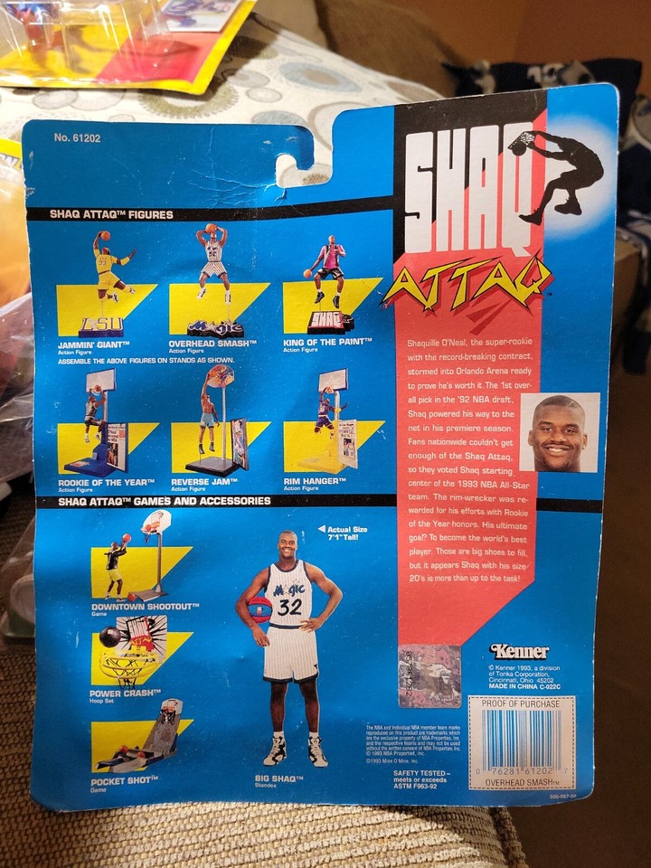 NBA-Shaq Attaq Overhead Smash Shaquille O'Neal-Kenner Action Figure | eBay