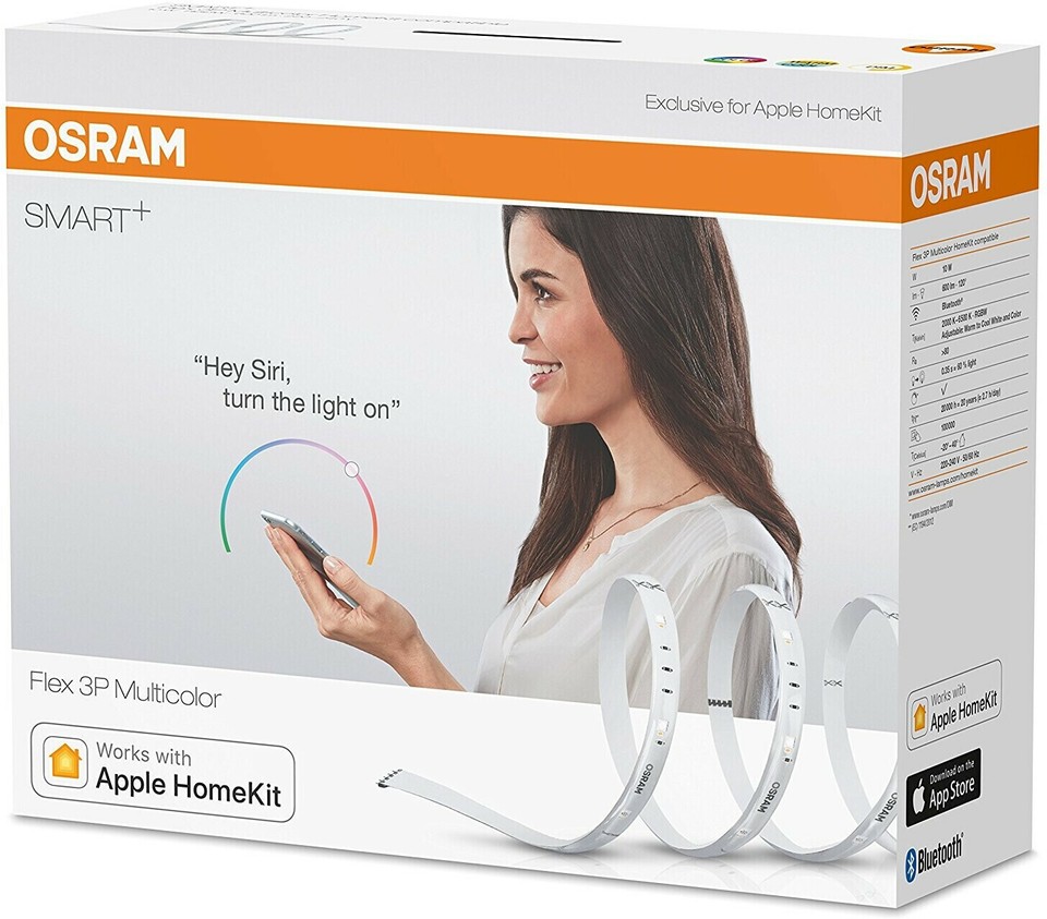 OSRAM Smart + Apple Homekit Flex 3PM Ulticolor LED Bande 3x60cm = 180cm ...