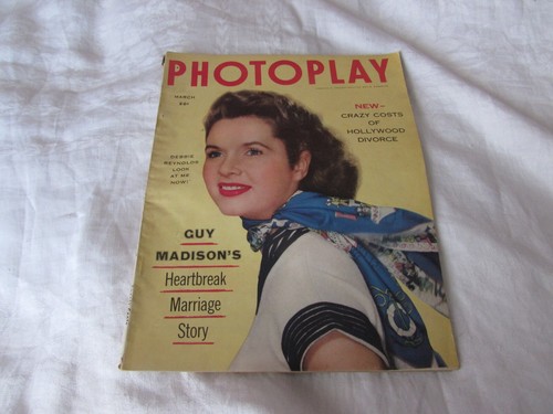Photoplay MAGAZINE Mar 1954 Hollywood Gossip rag Vol 45 issue 3 Debbie ...