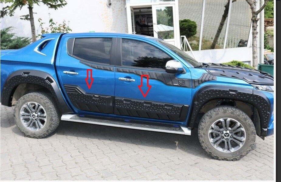 SIDE DOORS BODY CLADDING Matte Black - 6pcs FOR MITSUBISHI L200 2020 ...