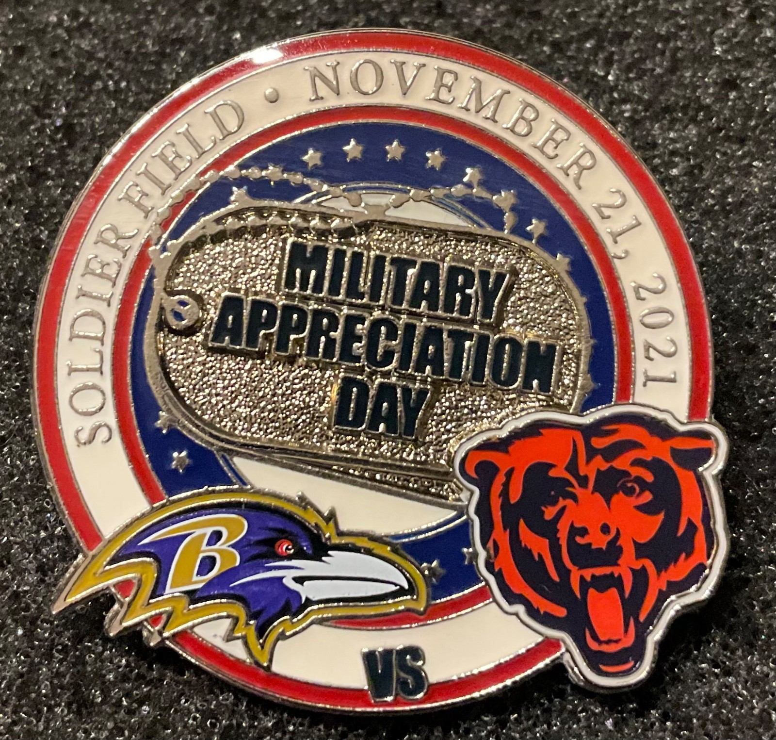 Chicago Bears vs Baltimore Ravens 2021 Game Day Collector Pin Soldier ...