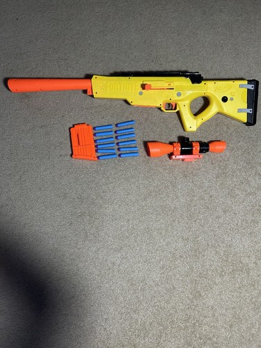 Fortnite Nerf Gun Yellow Sniper Rifle BASR-L With Scope & Magazine | eBay