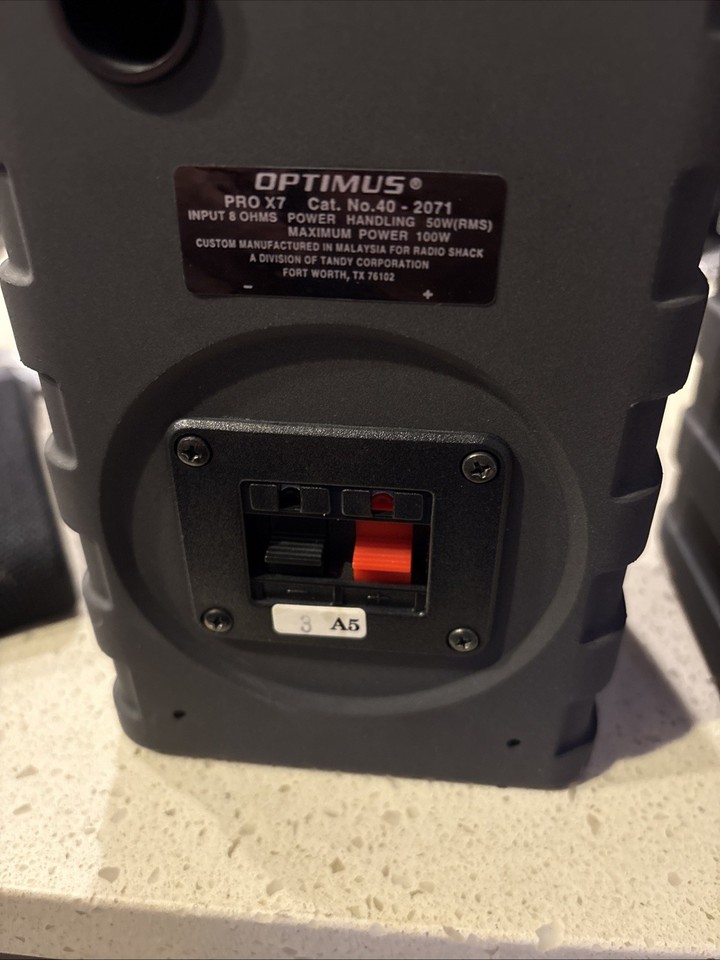 Pair Of Optimus Pro X7 Speakers Black 2 Way 100W Sound Great VG ...