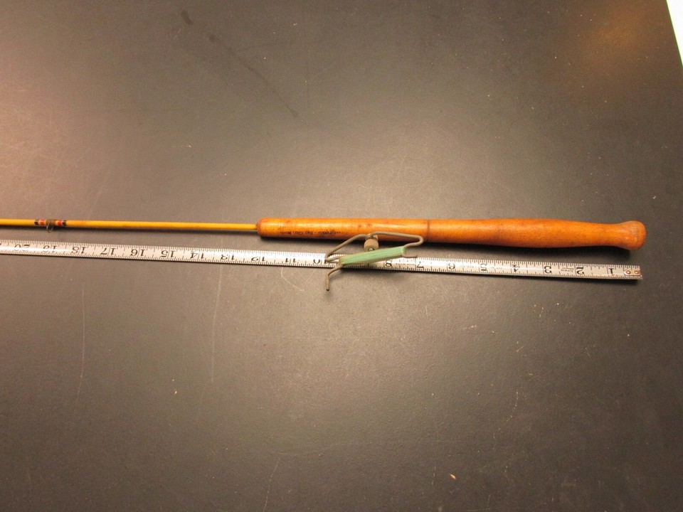 Antique Wood & fiberglass Ice Fishing Rod Target Tackle Bay City ...