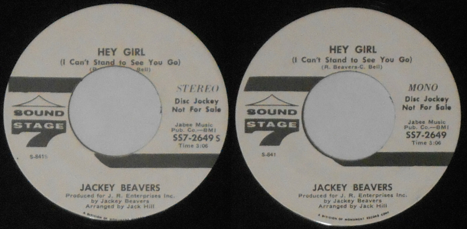 Jackey Beavers - Hey Girl mono/stereo U.S. promo 7" vinyl | eBay
