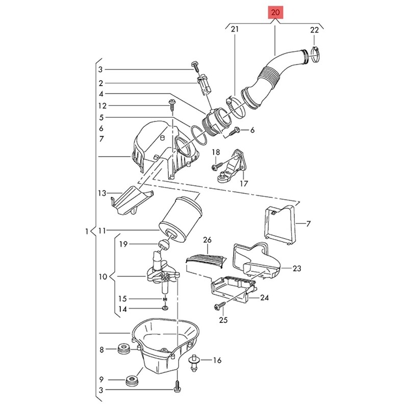 4H0129616M Car Engine Air Intake Hose for D4 A8 2013-2018 3.0T 4H0 ...