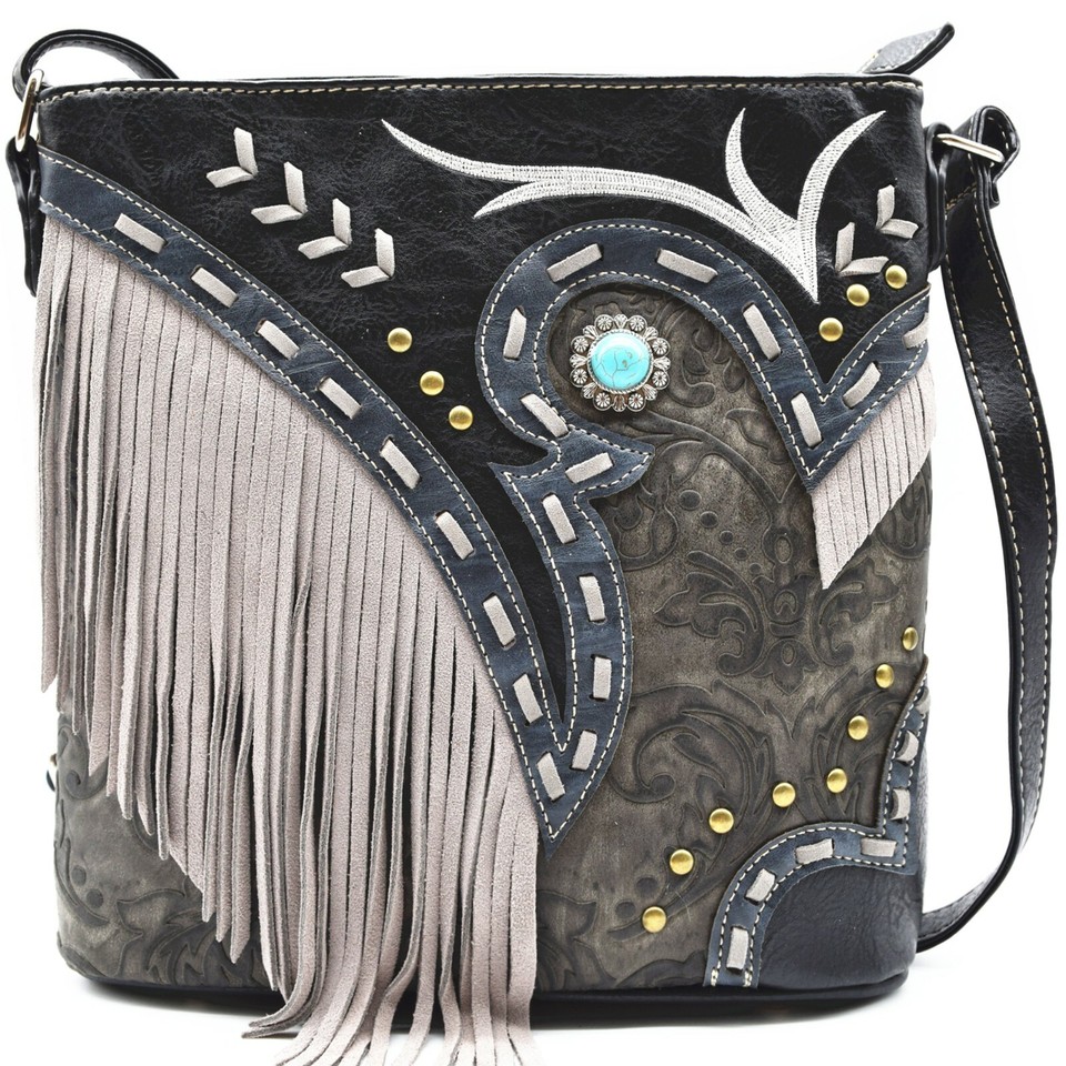 Western Style Cowgirl Fringe Crossbody Handbag Women Purse Single ...