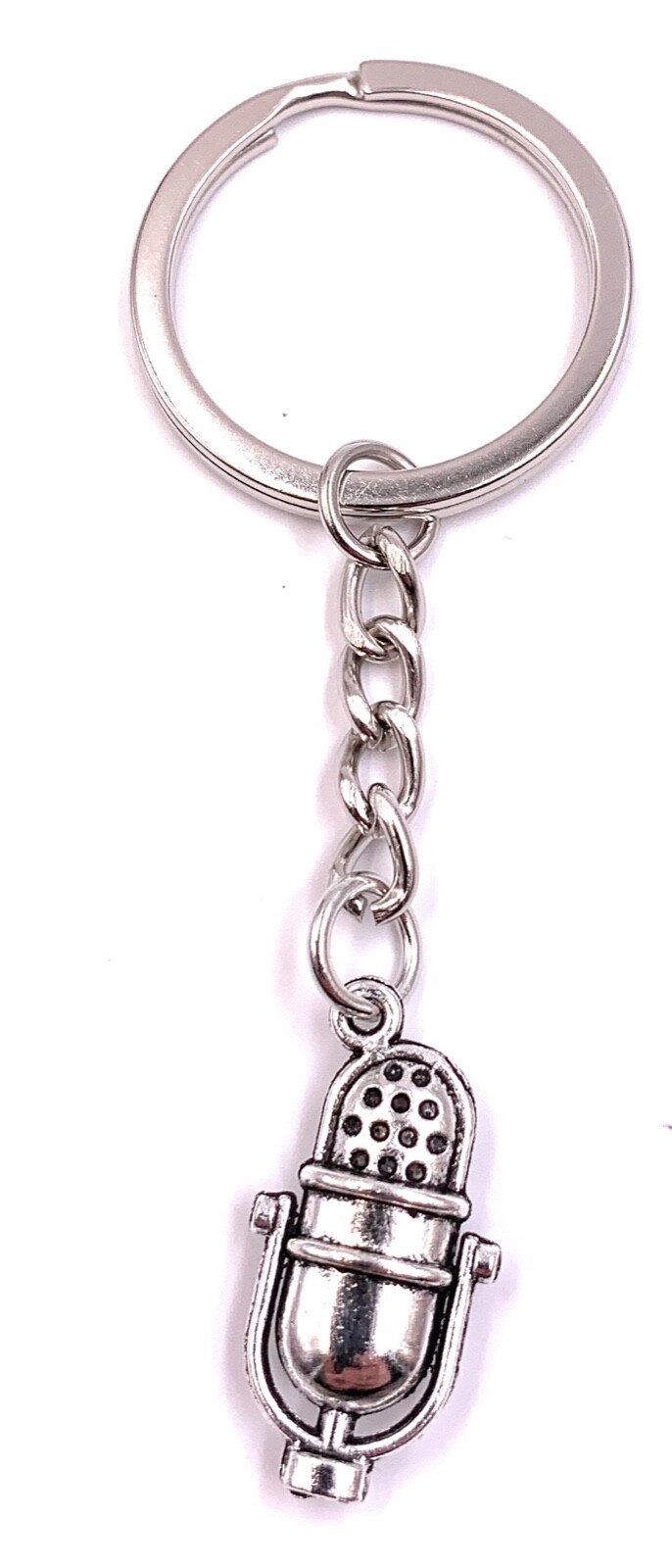 Keychain Microphone Mic Silver Studio Sound Metal Pendant Charm | eBay