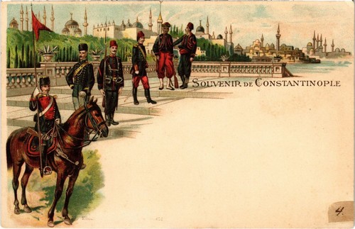 PC TURKEY, CONSTANTINOPLE, SOLDIER TYPES, LITHOGRAPH POSTCARD (b1398 ...