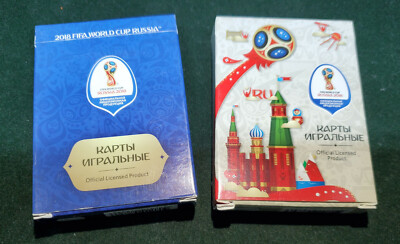 VERY RARE LOT 2 PLAYING 52 CARDS DECK SOCCER FOOTBALL RUSSIA 2018 FIFA ...