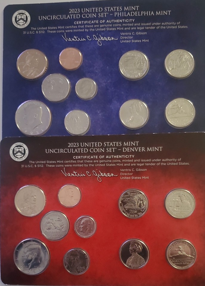 2024 &2023 P&D Uncirculated US Mint Set Unopen Orig Gov't Packaging ...