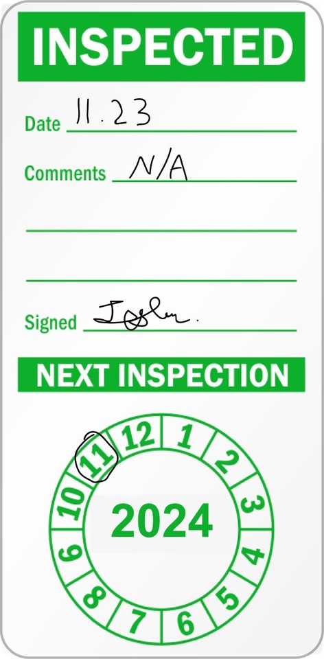 40 Inspection Passed PAT Labels 50 x 100mm Stickers Scratch Proof Non ...