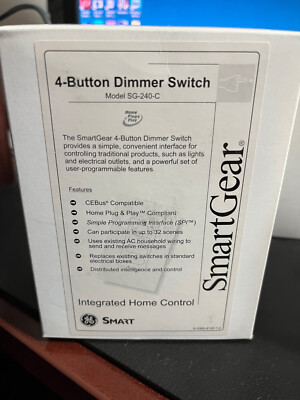 GE Smart SmartGear 4-Button Dimmer Switch Model SG-240-C White - New ...