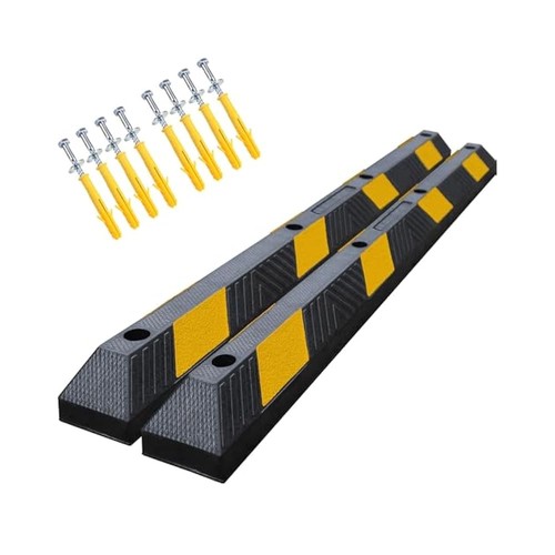 72" Heavy,Duty Rubber Curb, Parking Stop for Cars, Trucks & Vans, 2 ...