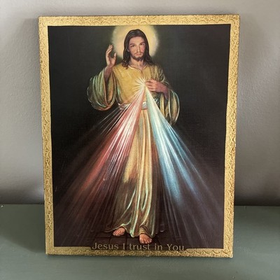 Divine Mercy Jesus, Wood Plaque, 8”x 10”Made In Italy, Wall Art | eBay