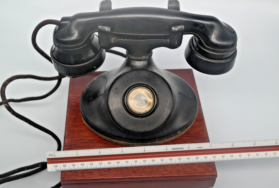 Antique Bakelite 1926-38, D1 Bell Western Electric Telephone w/Leather ...