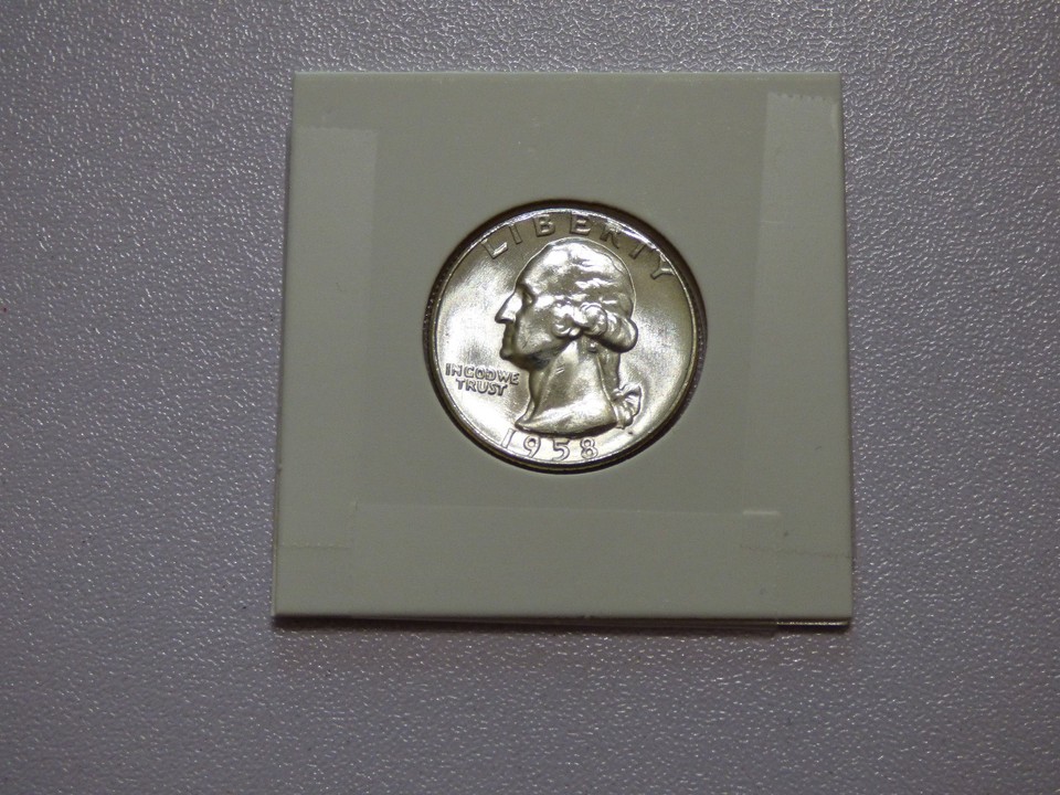 1958-P Washington Quarter - BU 90% Silver Coin - GEM/CHOICE - LUSTER BU ...