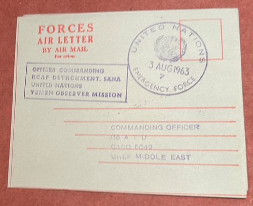 UN Emergency Forces in YEMEN August 3, 1963 | eBay