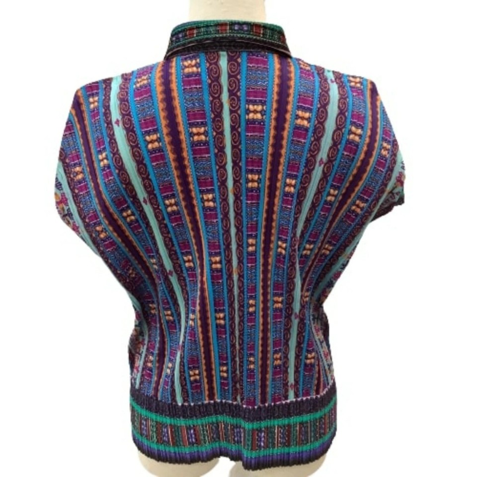 Used Issey Miyake Shirt Cardigan All Pattern Asian Taste Ethnic Bl ...