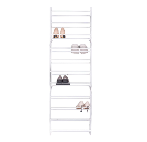 36 Pair Over Door Hanging Shoe Rack 12 Tier Shelf Organiser Storage ...