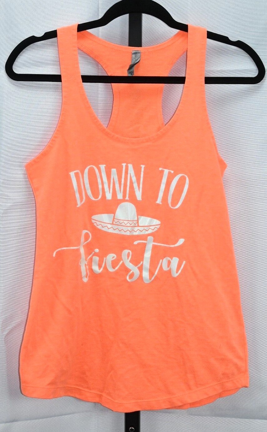 Next Level Apparel women's neon orange tank top size M RN#111449 Style ...