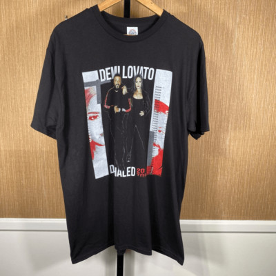 Delta Ringspun Mens Demi Lovato DJ Khaled 2018 Concert Tour Tee Black ...