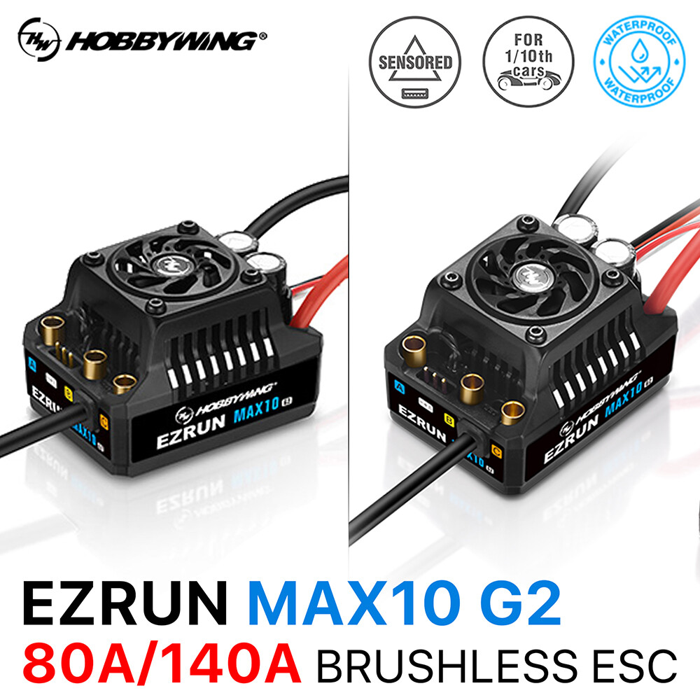 Hobbywing MAX10 G2 80A 140A Sensored Brushless ESC Waterproof for 1/10 ...