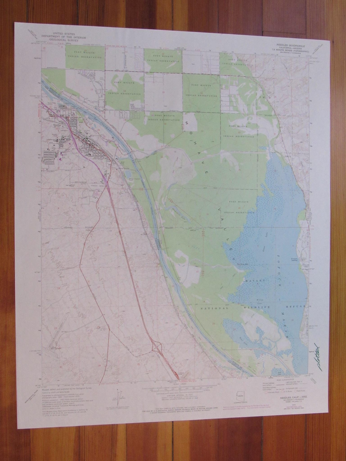 Needles Arizona 1977 Original Vintage USGS Topo Map | eBay