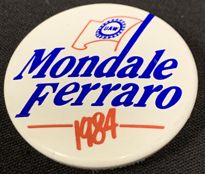 Mondale Ferraro 1984 Presidential Campaign Button Pin KG Election ...