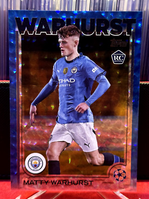 2024-25 Topps UEFA Soccer Matty Warhurst RC Bule Ice #46/75 Man City | eBay
