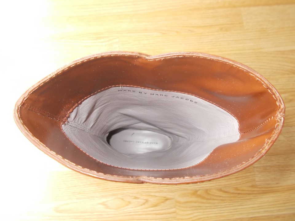 Marc by Marc Jacobs Tall Flat Riding Boots Polished Leather sz 38.5 US ...