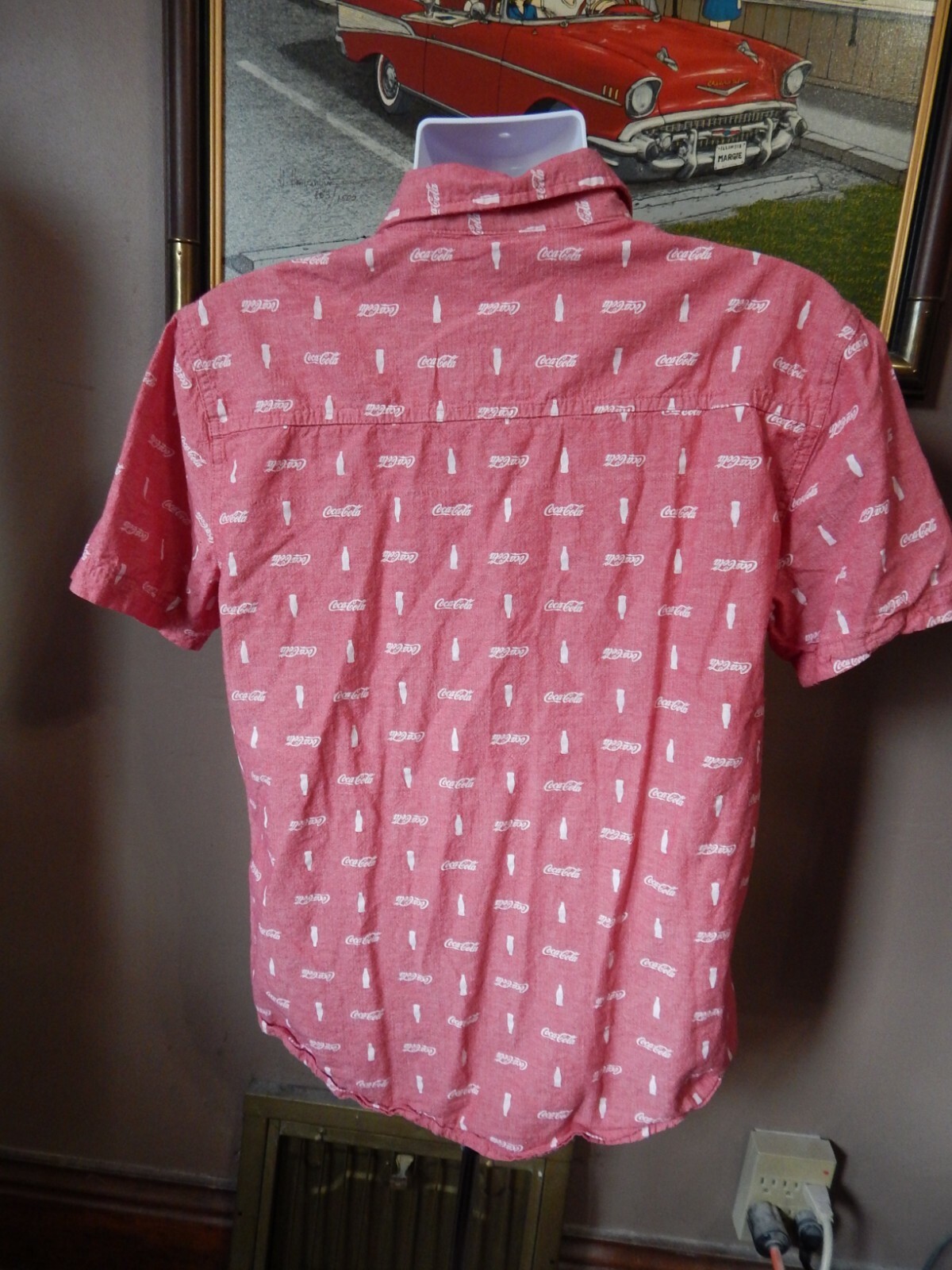 COCA-COLA Script Logo & Bottle All Over Print Red S/S… - Gem