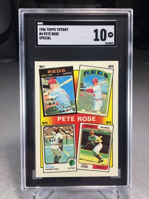 1986 Topps Tiffany Pete Rose Special #4 - SGC 10 - Cincinnati Reds | eBay