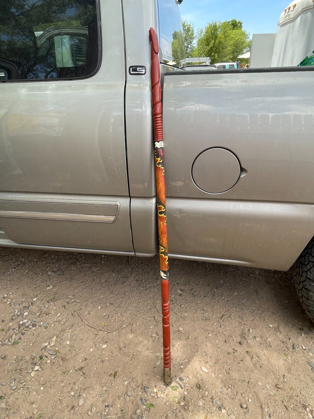 Antique Vtg Cane Wood Walking Stick Solid Snake Figur… - Gem