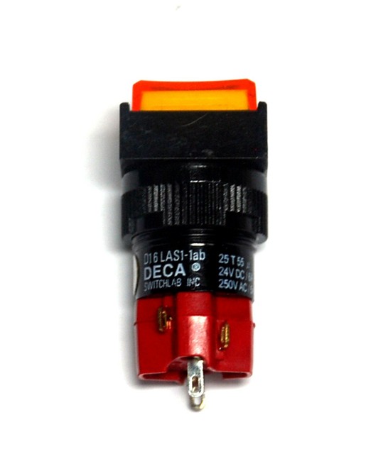 1pc Deca Push Button Switch D16las1-1ab SPST Alternate Bulb Lamp 24v or ...