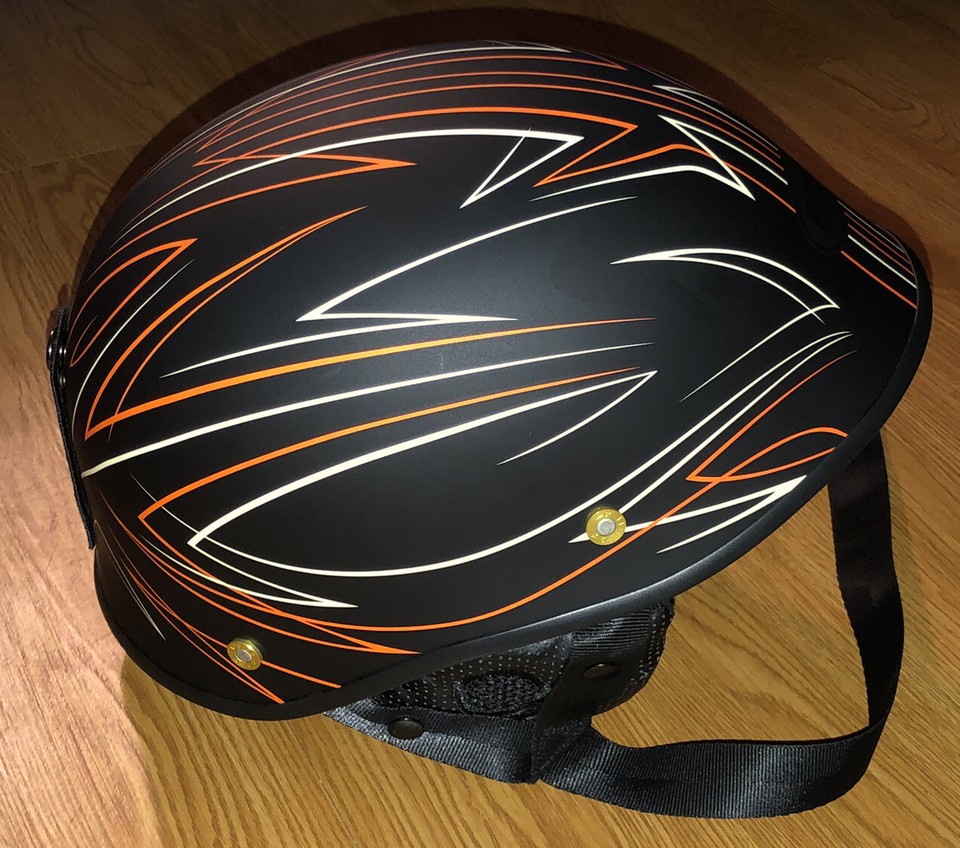 Bell Half Shell Black Orange Tribal Graphic Motorcycle Helmet Adult ...