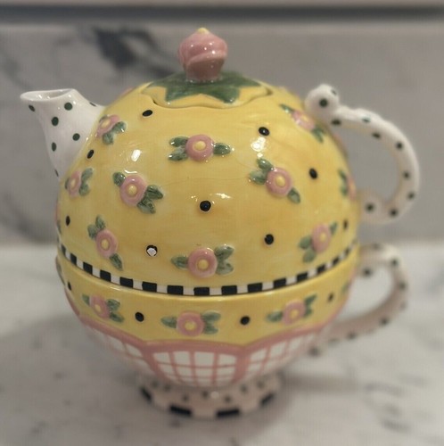 Mary Engelbreit 2001 Teapot Tea For One Cup Combo Roses Vintage ME | eBay