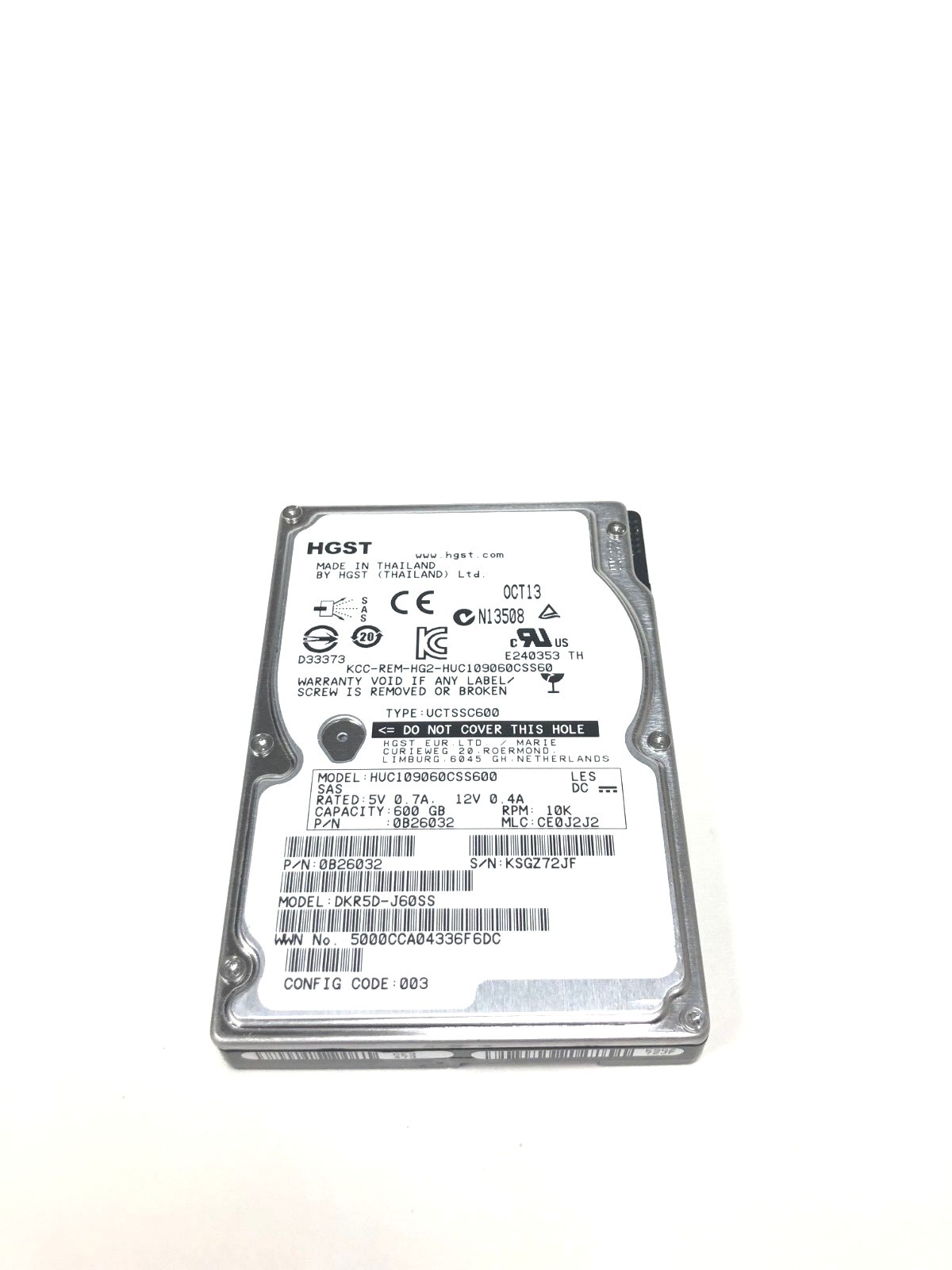 0B26032 HGST HUC109060CSS600 600GB, 2.5" 10K SAS | eBay