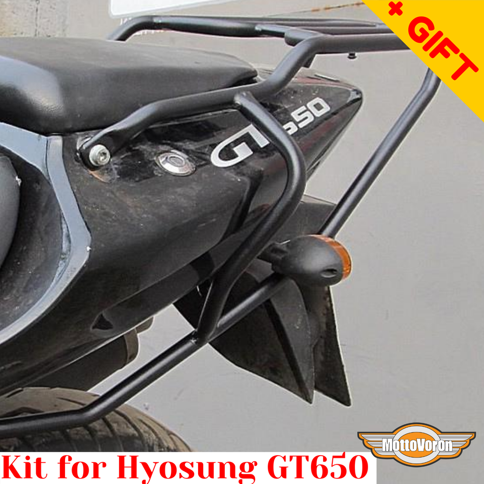 For Hyosung GT650 Crash bars Rear rack GT 650 Rear luggage rack Engine ...