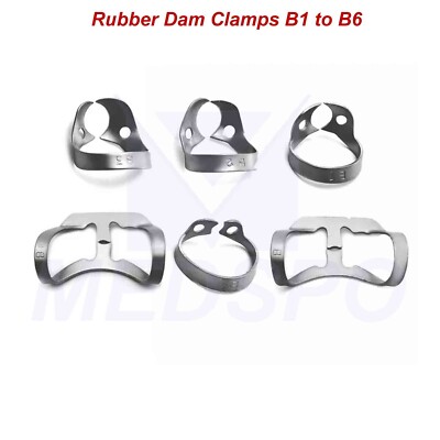 Endodontic Rubber Dam Clamps B1toB6 Brinker Lower Upper Anterior Clamp ...