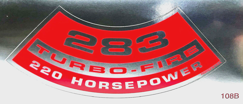 AIR CLEANER DECAL 283 TURBO FIRE 220 HP OEM DECAL GM LICENSED ...