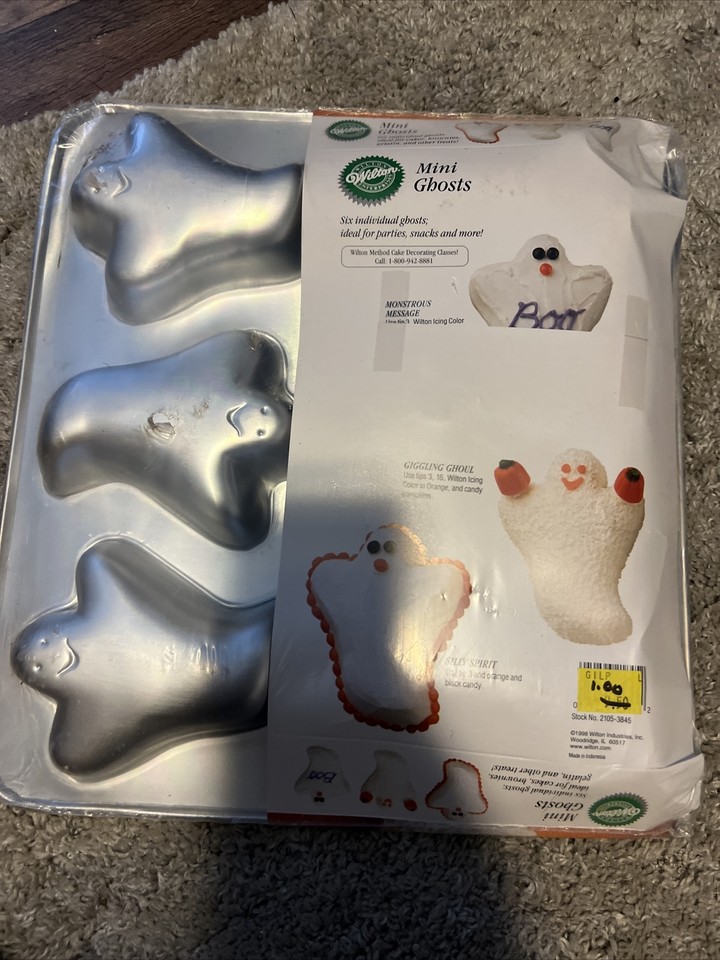Vintage Wilton - MINI GHOSTS 6 MOLD CAKE PAN #2105-3845 1998 New ...