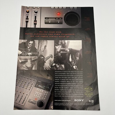 Sony Minidisc Recorder 1999 Print Ad 8"x11" Davey Johnstone John ...