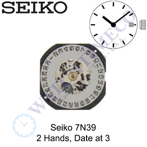 Genuine Seiko 7N39 Watch Movement 2 Hands, Date at 3 | eBay