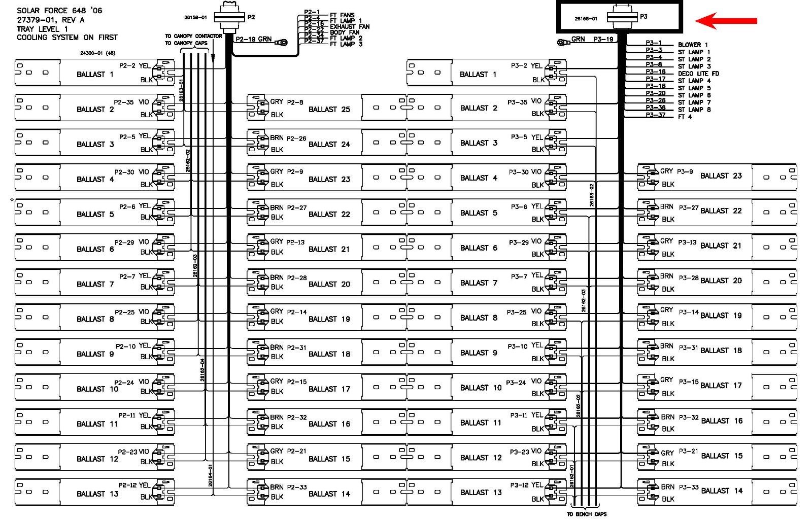 Solarforce 648 Tanning Bed Cable, Tray to Bench Feed - 26156-01 | eBay